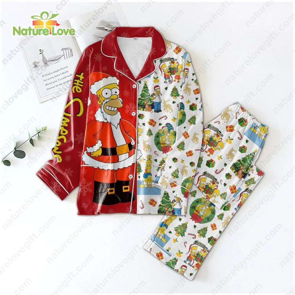 The Simpsons Christmas Santa Homer Simpson Pajamas Set - Unique Gifts ...