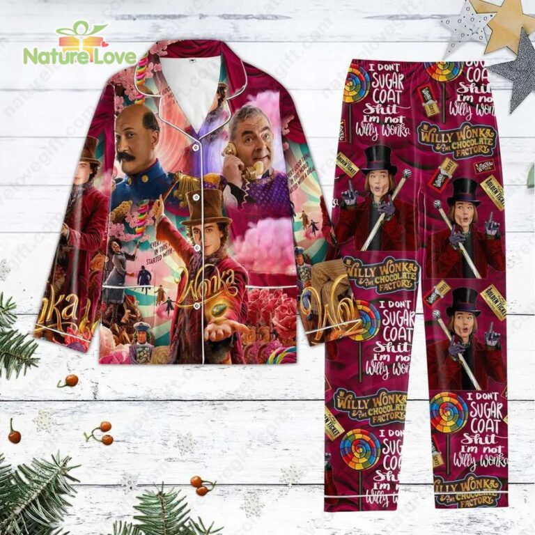 Willy Wonka The Chocolate Factory Characters Christmas Pajamas Set ...