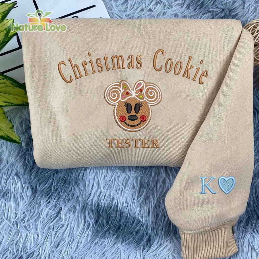 Mickey And Minnie Gingerbread Christmas Couple Embroidered Shirt ...