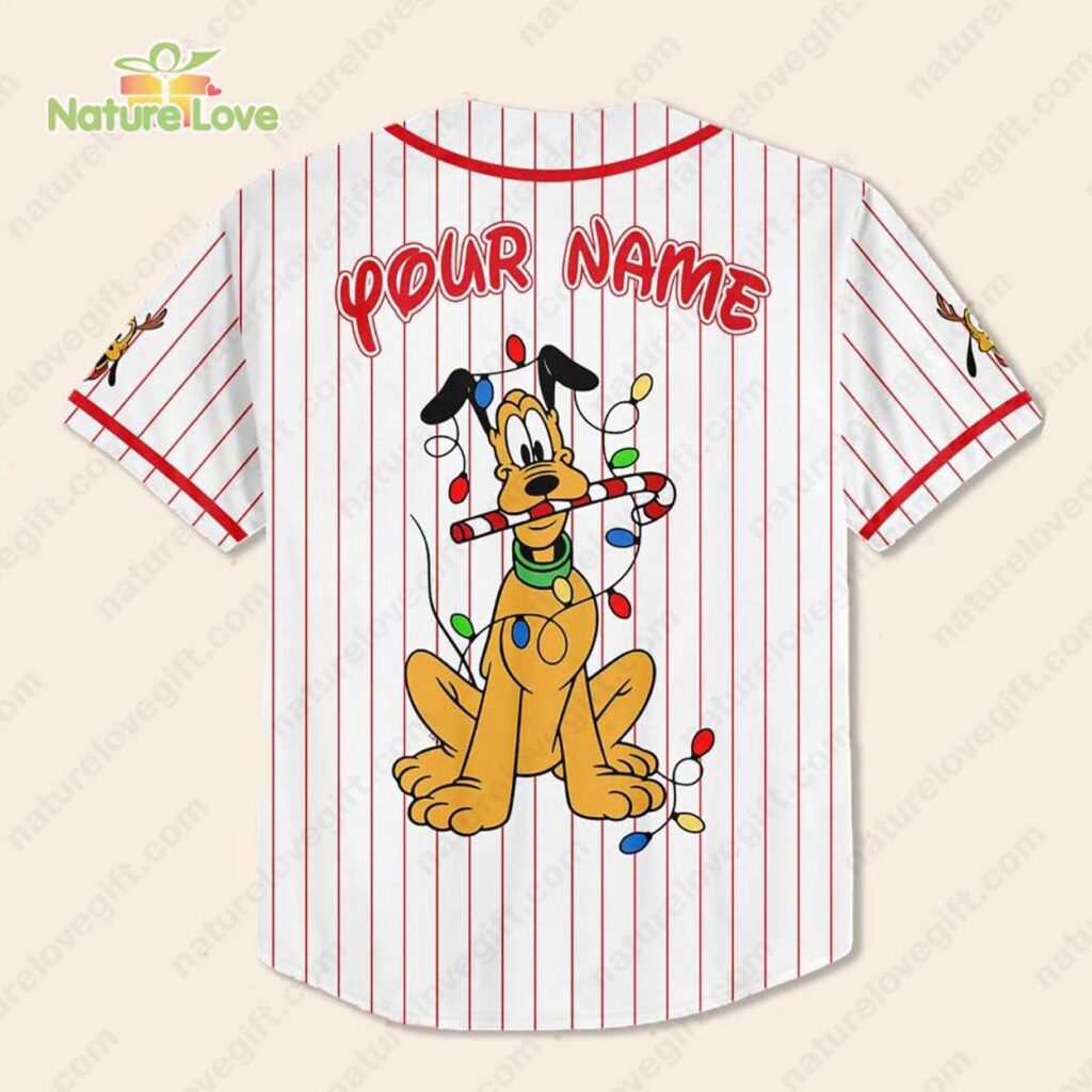 Custom Pluto Disney Cartoon Christmas Baseball Jersey Xmas Gift ...