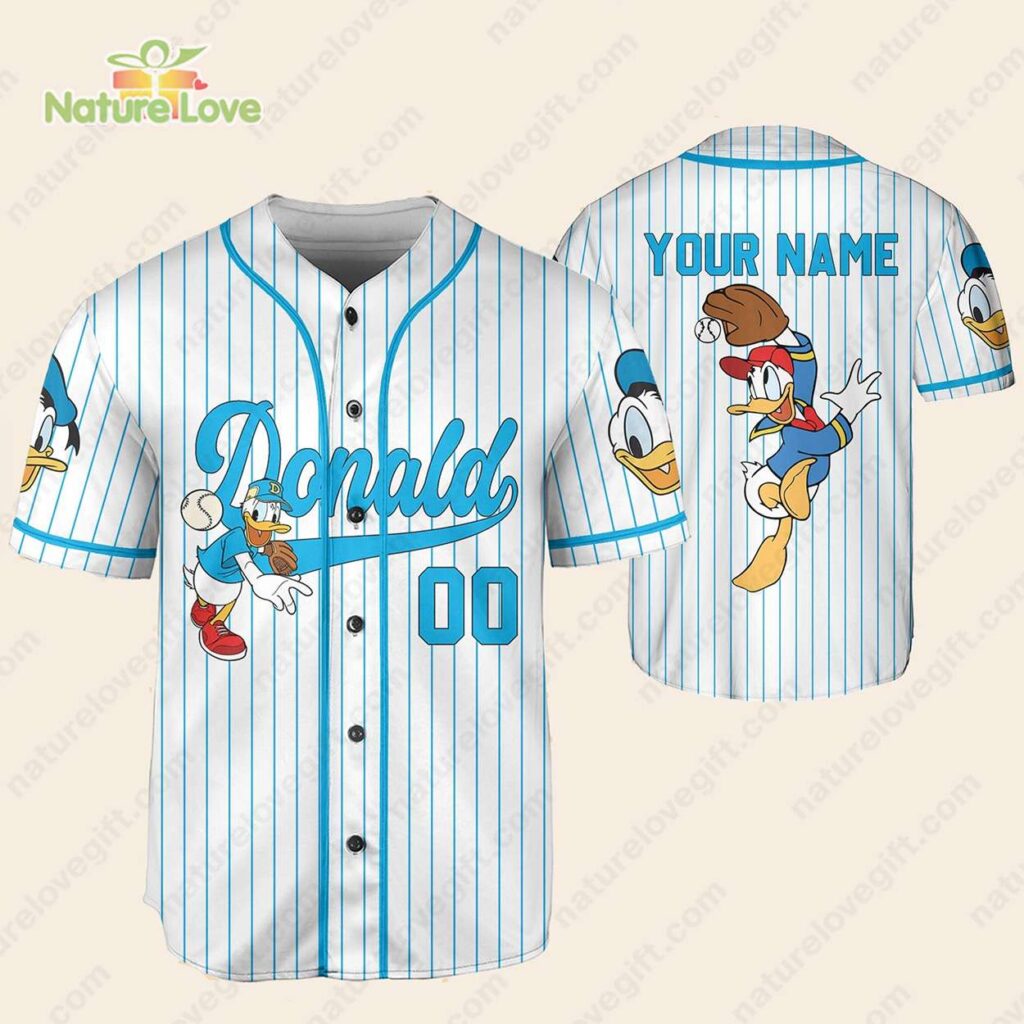 Disney Donald Duck Personalized Baseball Jersey With Name And Number ...