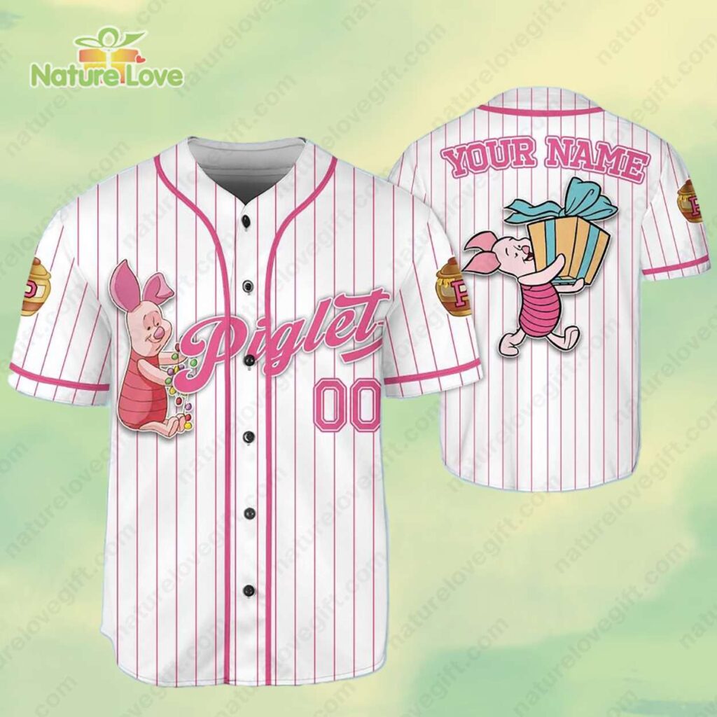 Disney Piglet Custom Baseball Jersey Xmas Gift For Disney's Fans ...