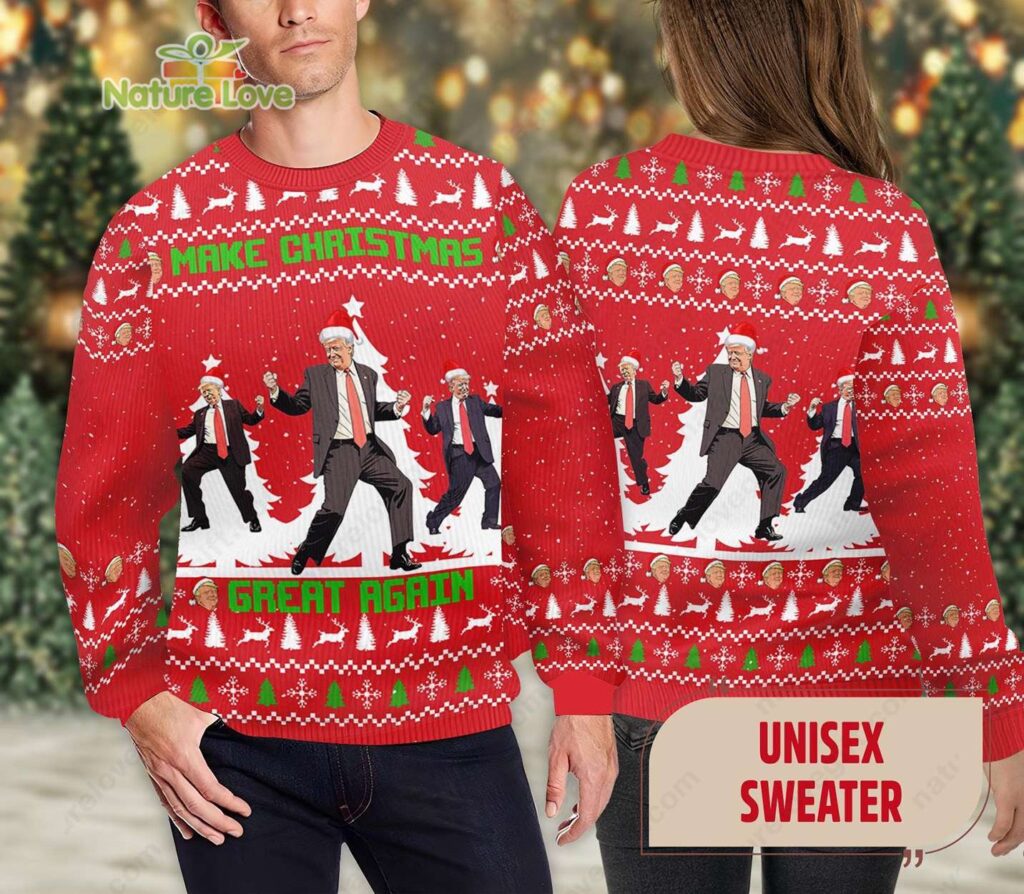 AI Trump Dancing Red Ugly Sweater Funny Donald Trump Shirt - Unique ...