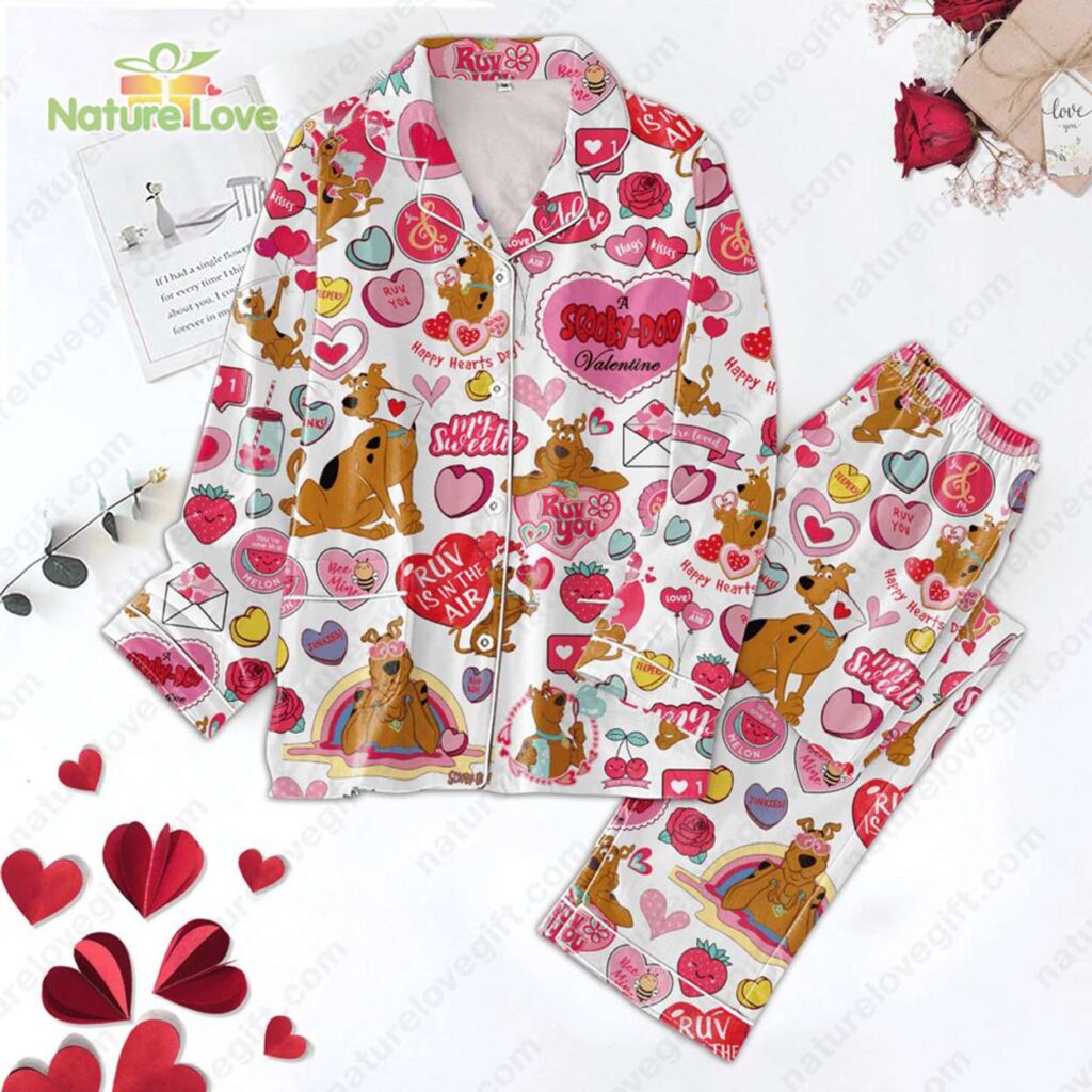 Scooby-Doo Bee Mine Valentine Pink Pajamas Set - Unique Gifts For Every ...