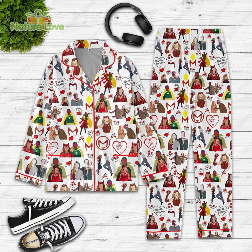 Wandavision Marvel Comics Couples Valentine Pajamas Set - Unique Gifts ...