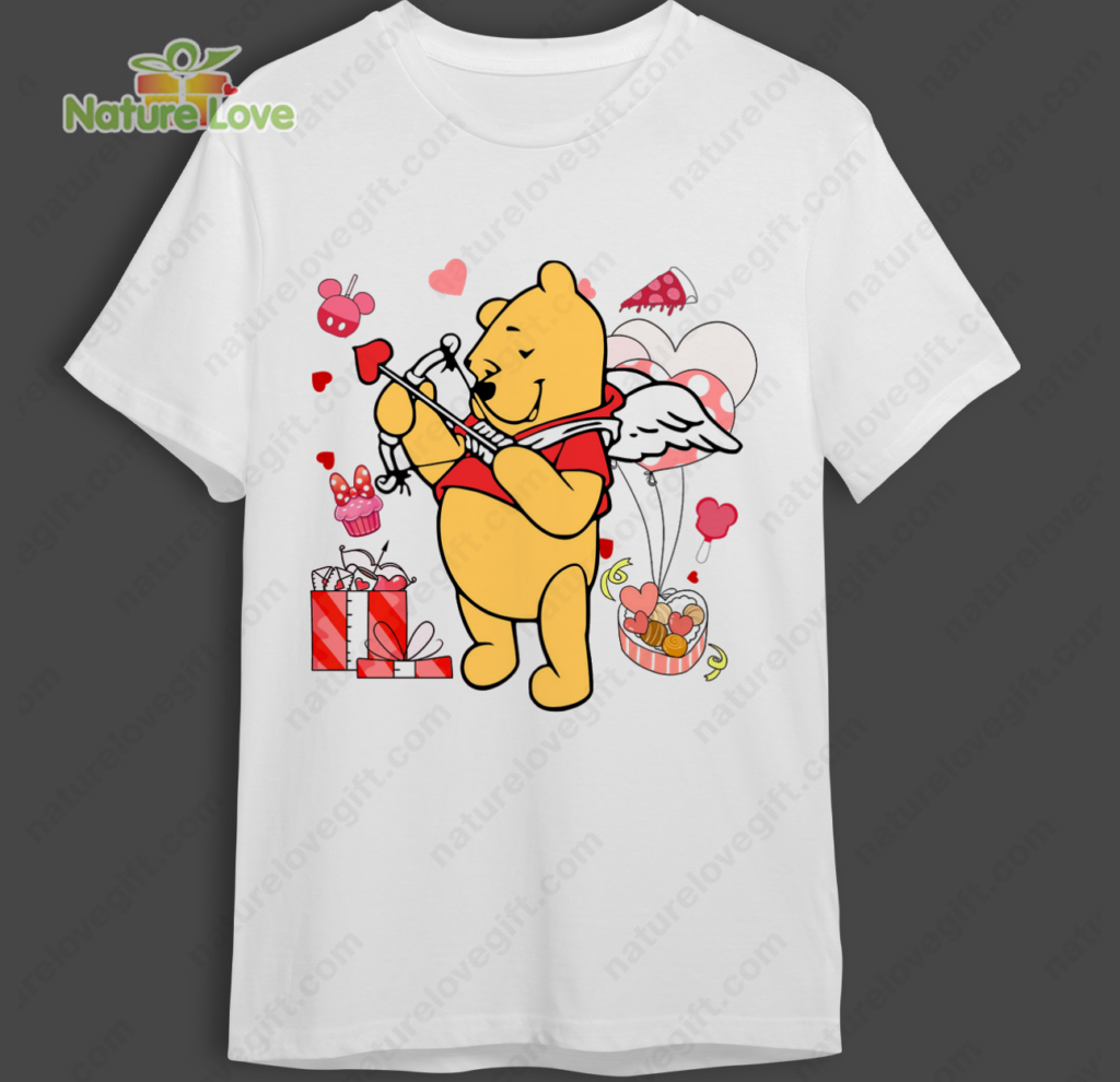 Winnie The Pooh Valentine Pooh Cupid Disney Valentines Day Shirt ...
