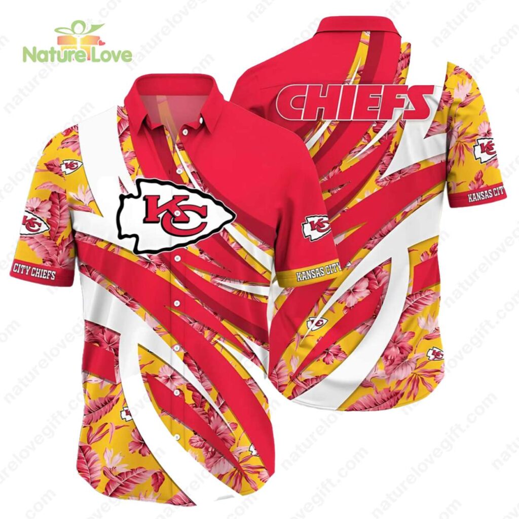 Kansas City Chiefs Floral Red White Yellow Hawaiian Shirt - Unique ...