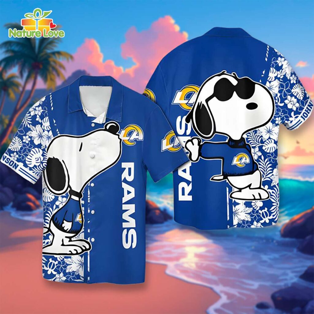 Los Angeles Rams Snoopy Peanuts Hibiscus Hawaiian Shirt - Unique Gifts ...