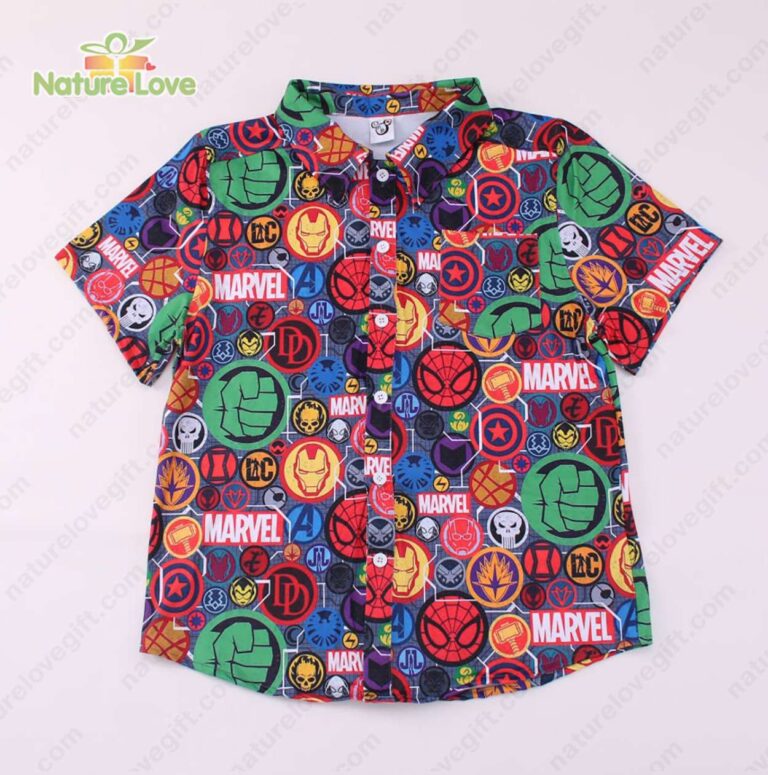 Avengers Marvel Legends Logo Button Up Hawaiian Shirt - Unique Gifts ...