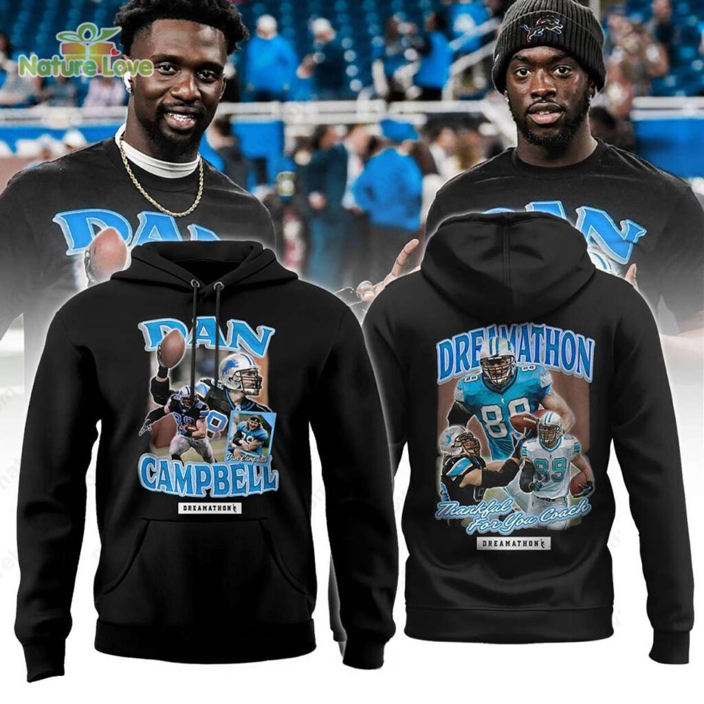 Detroit Lions Dan Campbell Bootleg Football Coach Hoodie - Unique Gifts ...