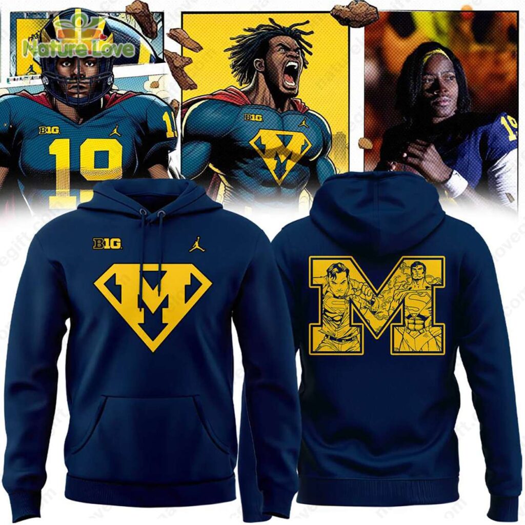Michigan Wolverines Superman Legacy Football NCAA Hoodie - Unique Gifts ...