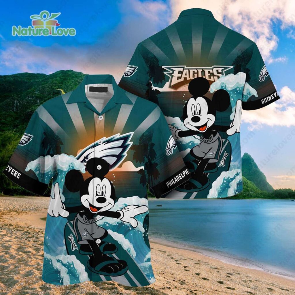 Philadelphia Eagles Mickey Surfing Disney NFL Hawaiian Shirt - Unique ...