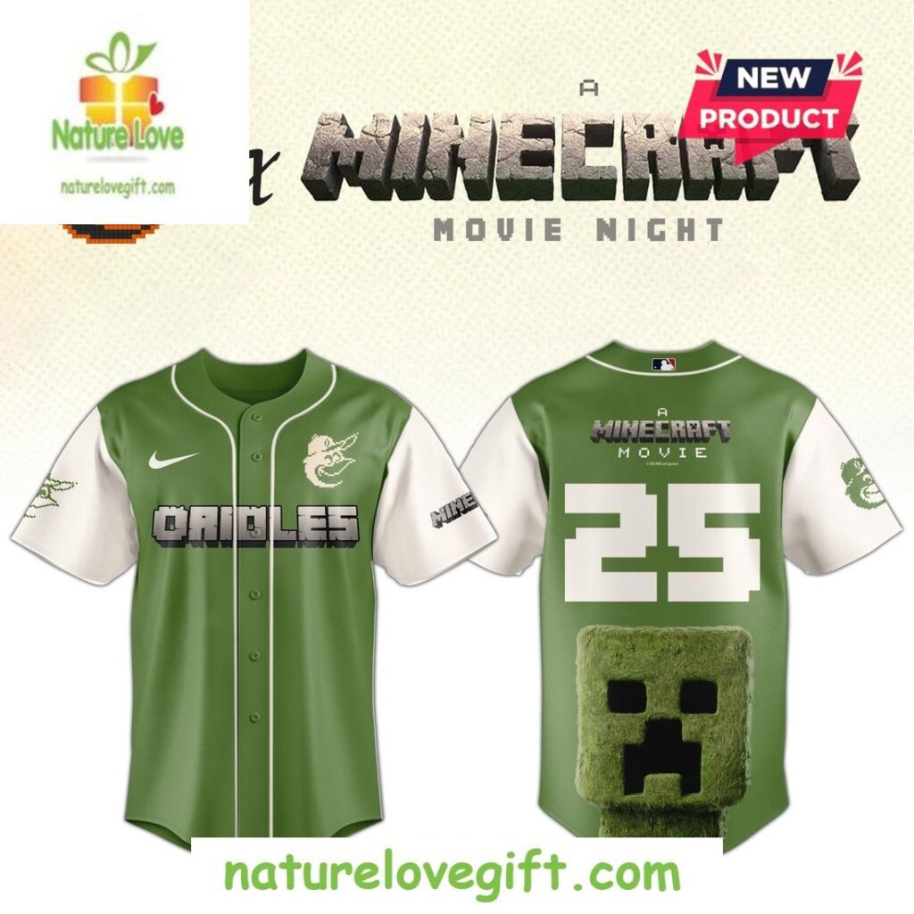 Baltimore Orioles MLB Minecraft Movie Night Baseball Jersey - Unique ...