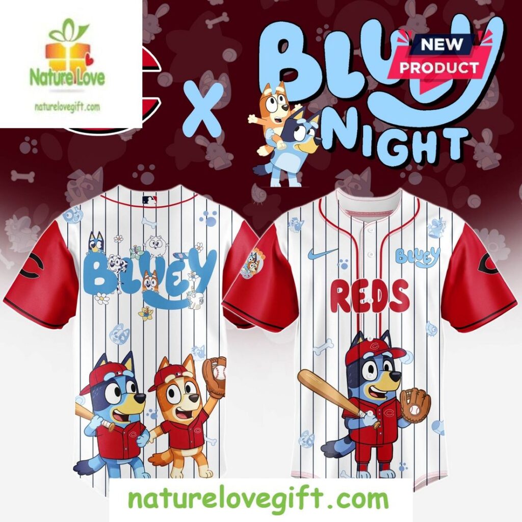 Cincinnati Reds MLB Bluey And Bingo Baseball Jersey - Unique Gifts For ...