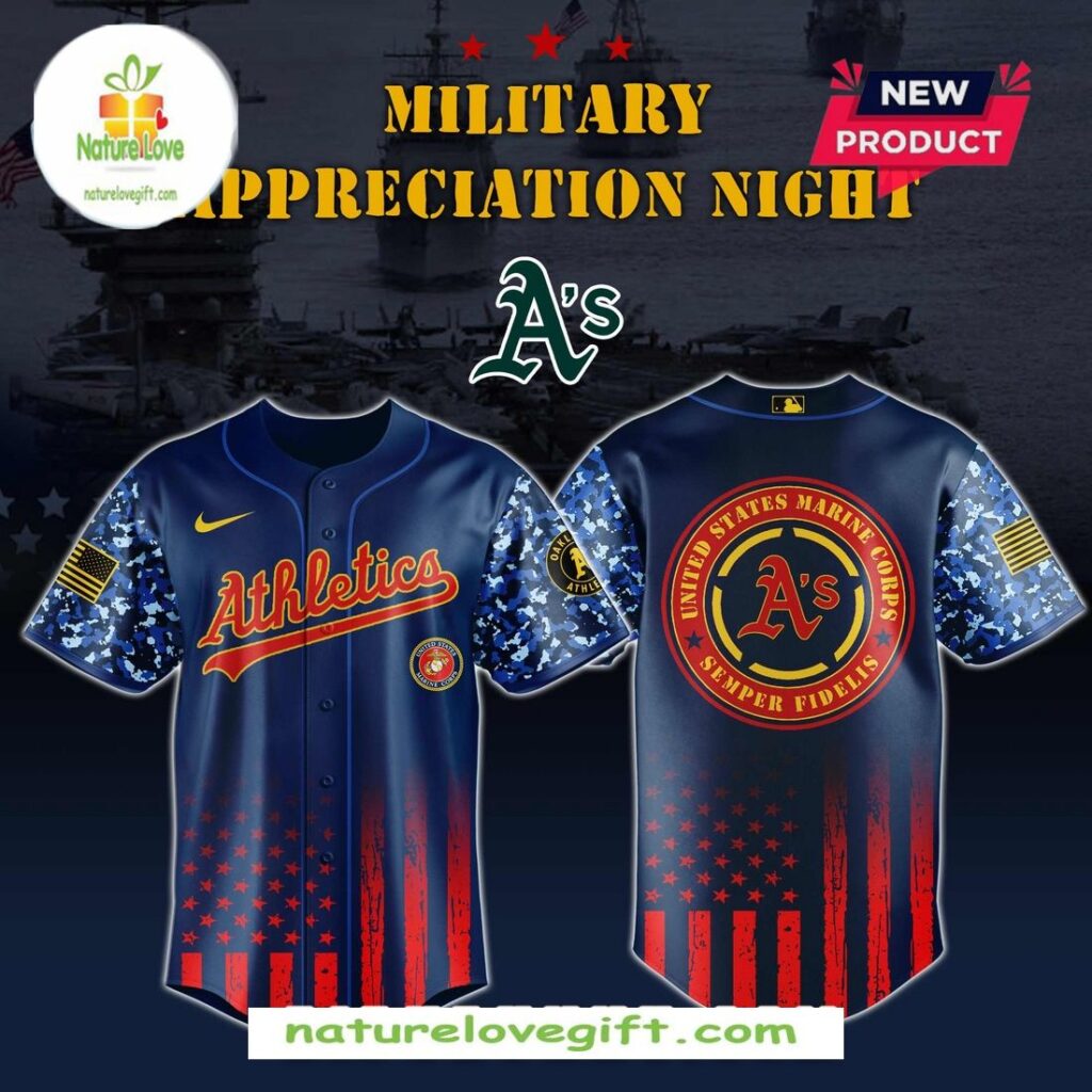 Athletics MLB Marine Corps Military Appreciation Baseball Jersey ...