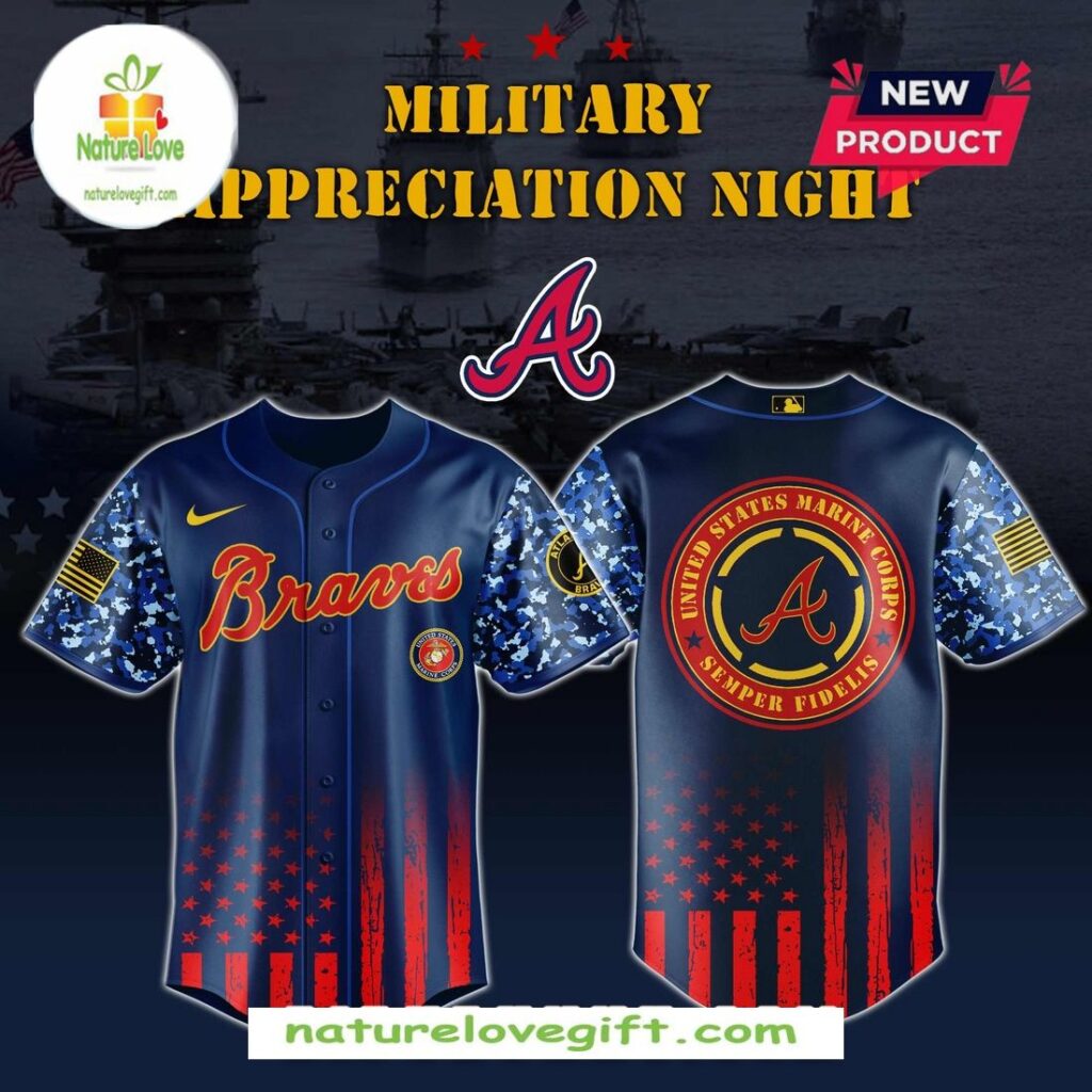 Atlanta Braves MLB Marine Corps Military Appreciation Baseball Jersey ...