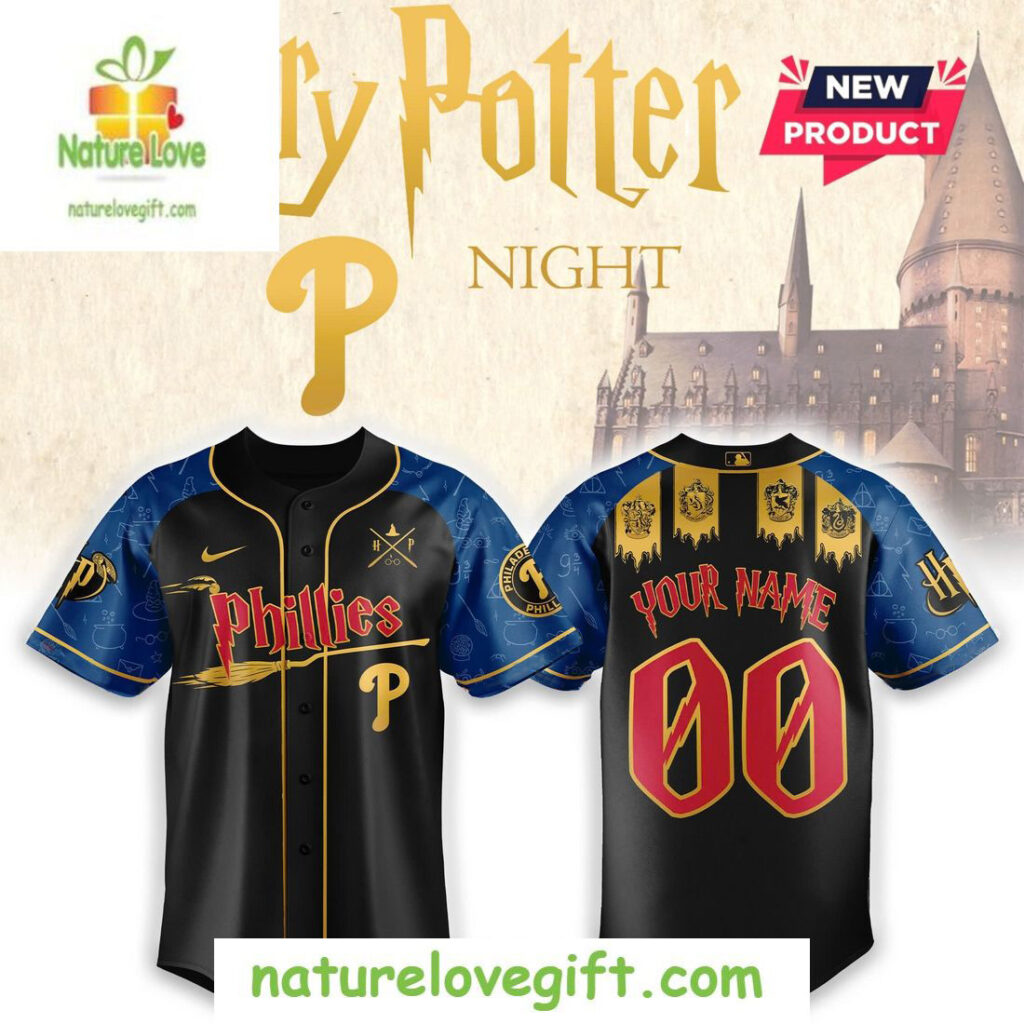 Custom Philadelphia Phillies Harry Potter Night Heritage Baseball ...